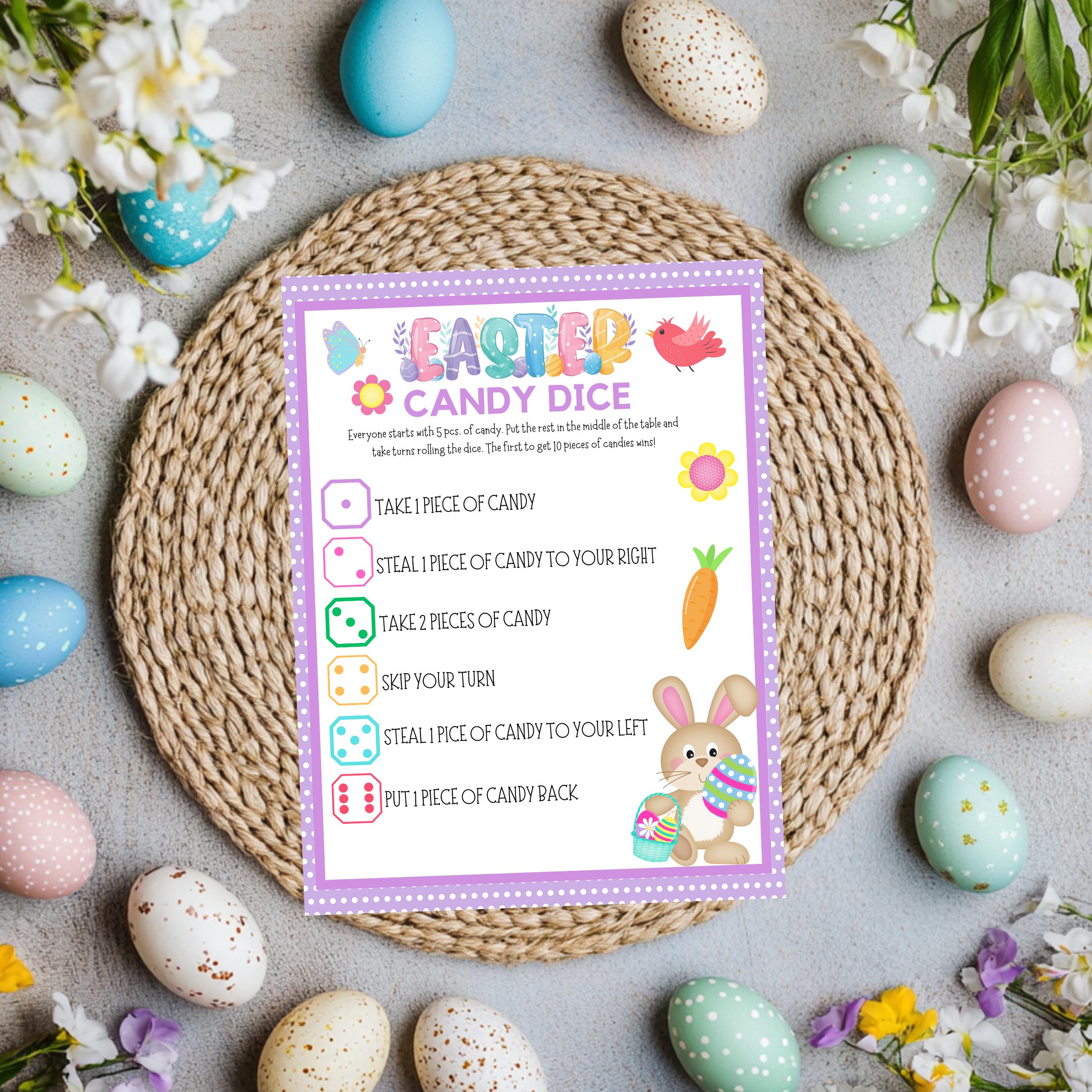 Easter Candy Dice Game Easter Egg Exchange Dice Game Printable Easter ...
