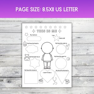 All About Me Preschool First Day of School Get to Know Me Back to ...