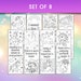 Unicorn Coloring Bookmarks Printable Unicorn Coloring - Etsy