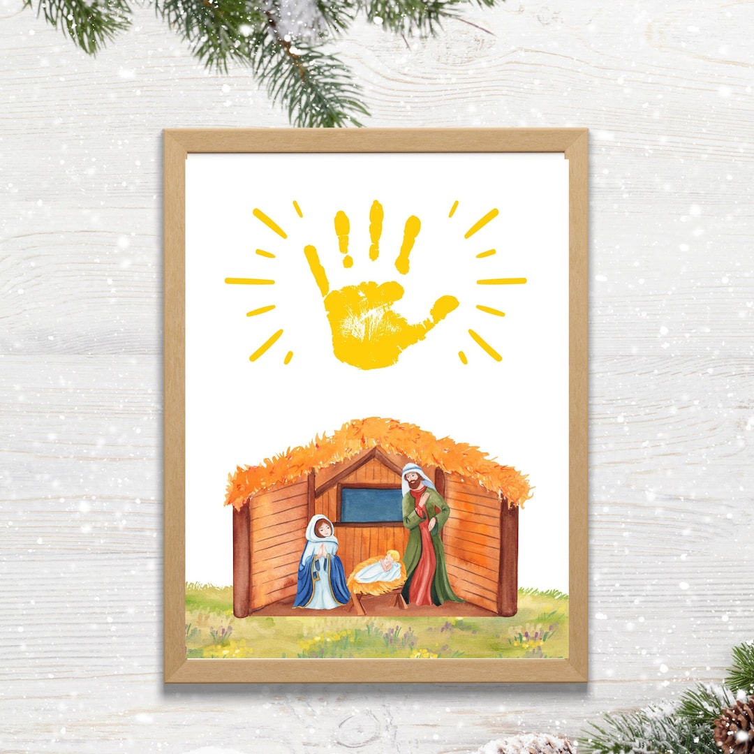 Christmas Handprint Craft Printable Christmas Nativity Handprint Art ...