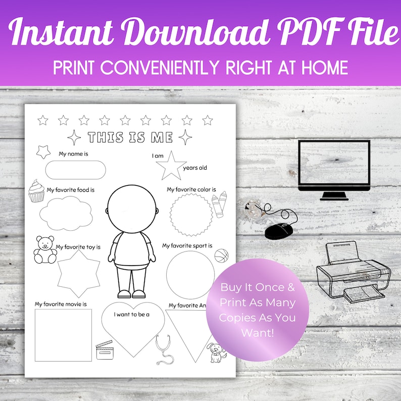 All About Me Preschool First Day of School Get to Know Me Back to ...