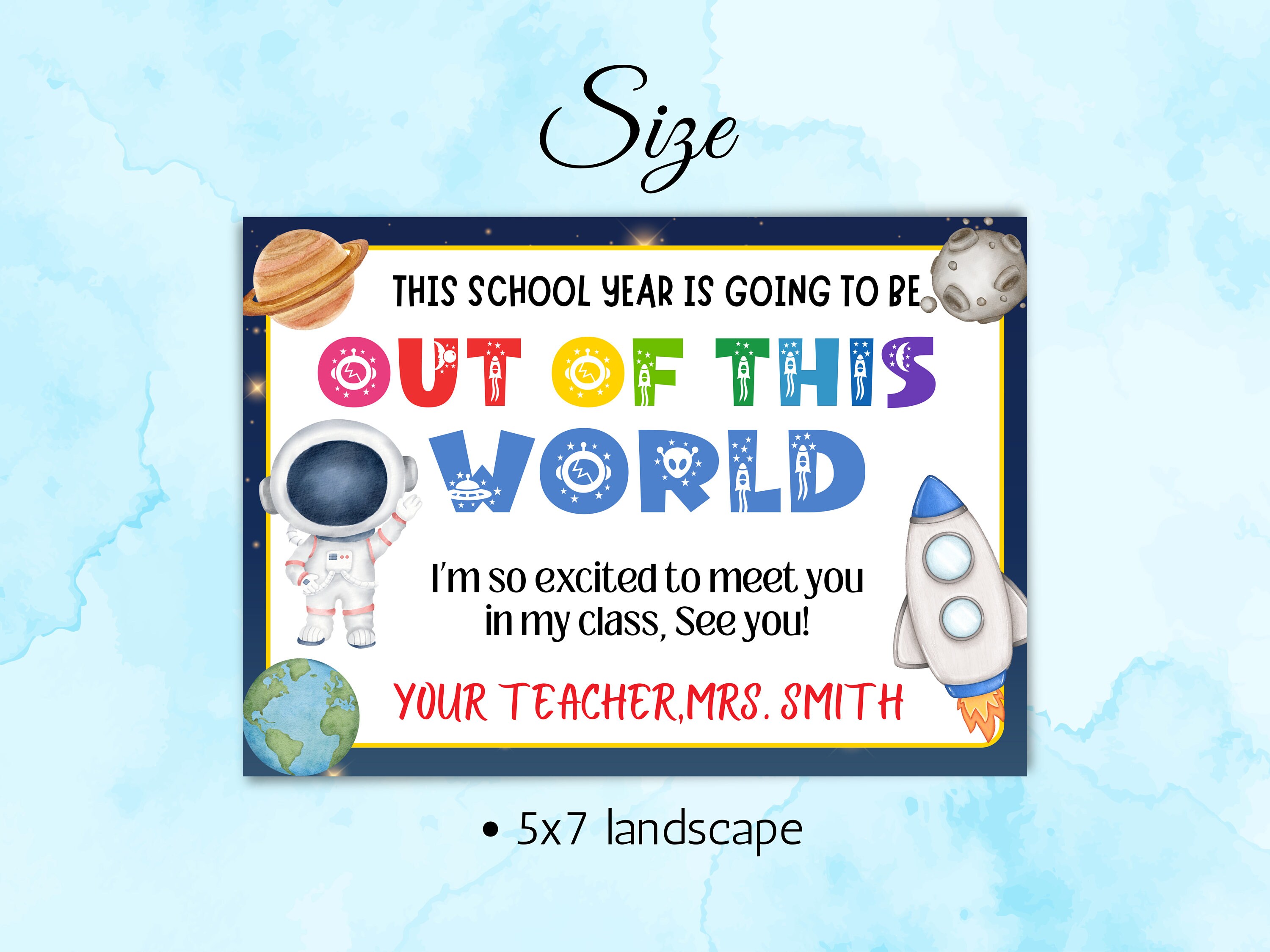 Editable Teacher Welcome Back to School Postcard for Students Cute ...