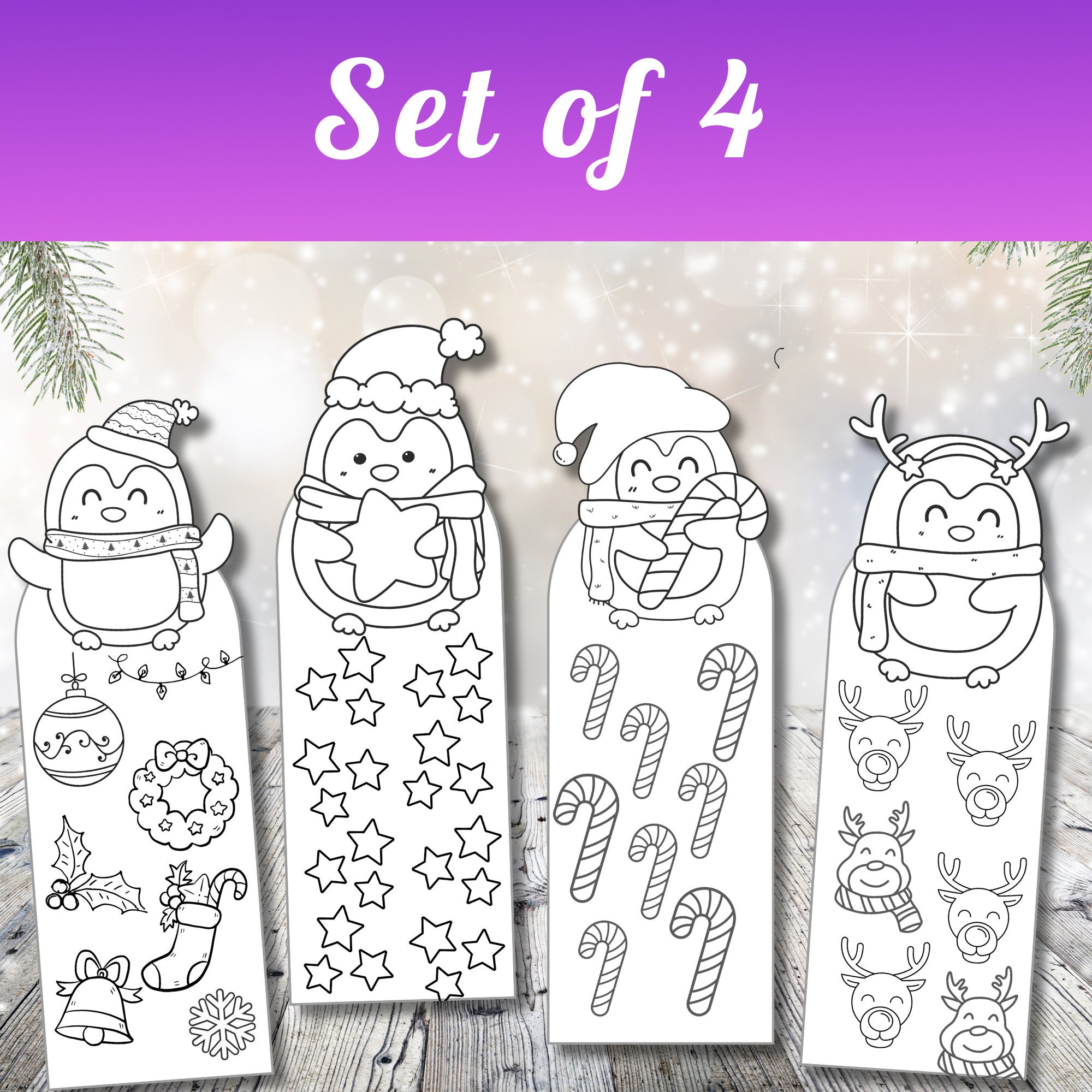 Printable Bookmarks for Kids Coloring Penguins Prek Elementary ...