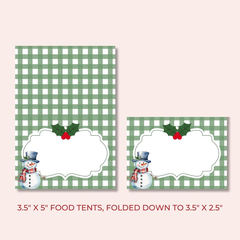 Editable Christmas Food Label Christmas Buffet Name Card Christmas ...