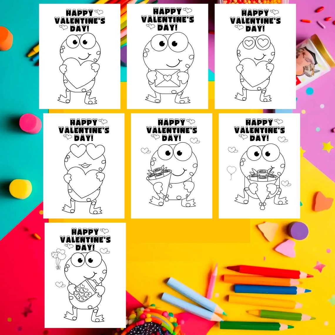 Valentine Coloring Pages for Kids Toddlers Preschool Coloring Book ...