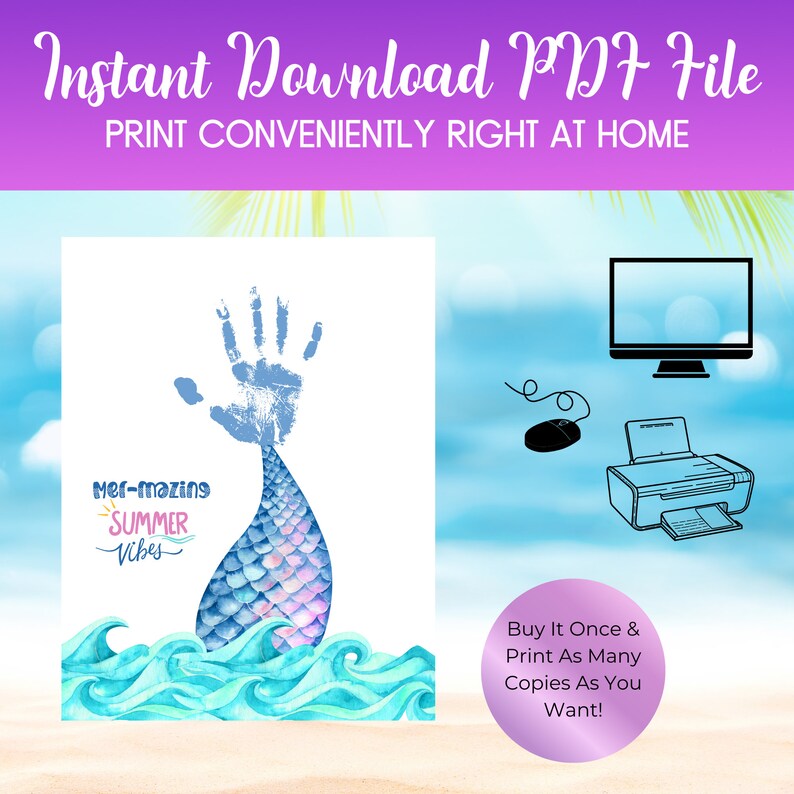 Summer Handprint Craft Bundle Summer Handprint Art for Toddler Summer ...