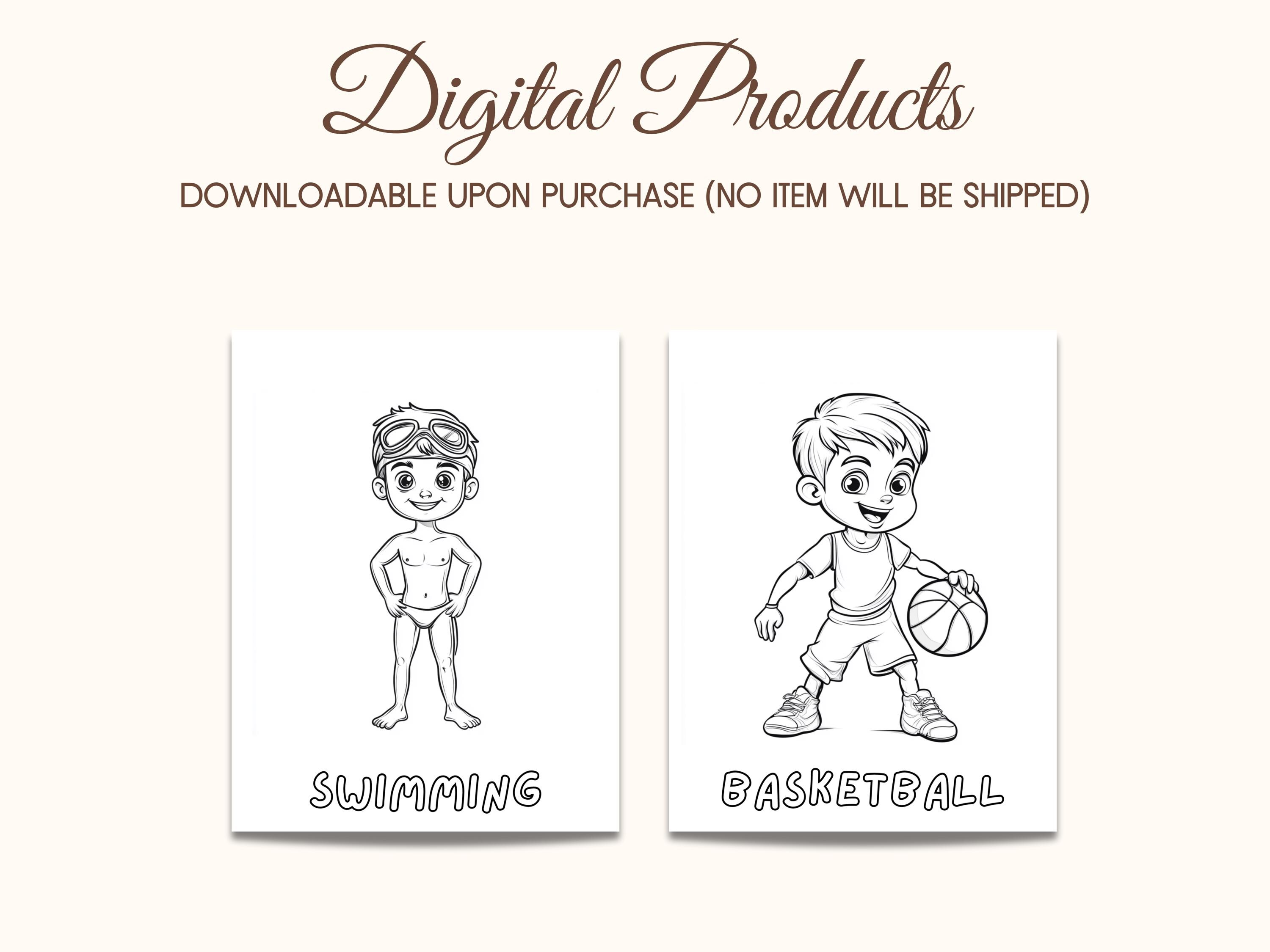 Sports Coloring Pages Simple Coloring Book Prk-2 Toddlers Daycare 18 ...