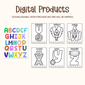 Alphabet Letter Craft 26 Letters Set Tracing Coloring Letters Beginning ...