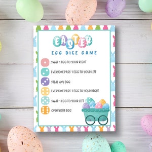 Easter Egg Exchange Dice Game Kids Easter Activity Easter Party Game ...