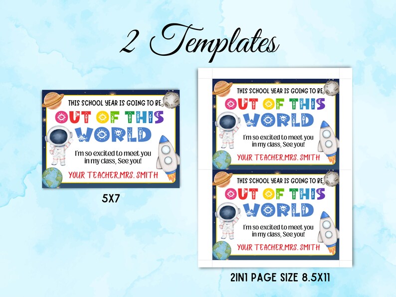 Editable Teacher Welcome Back to School Postcard for Students Cute ...