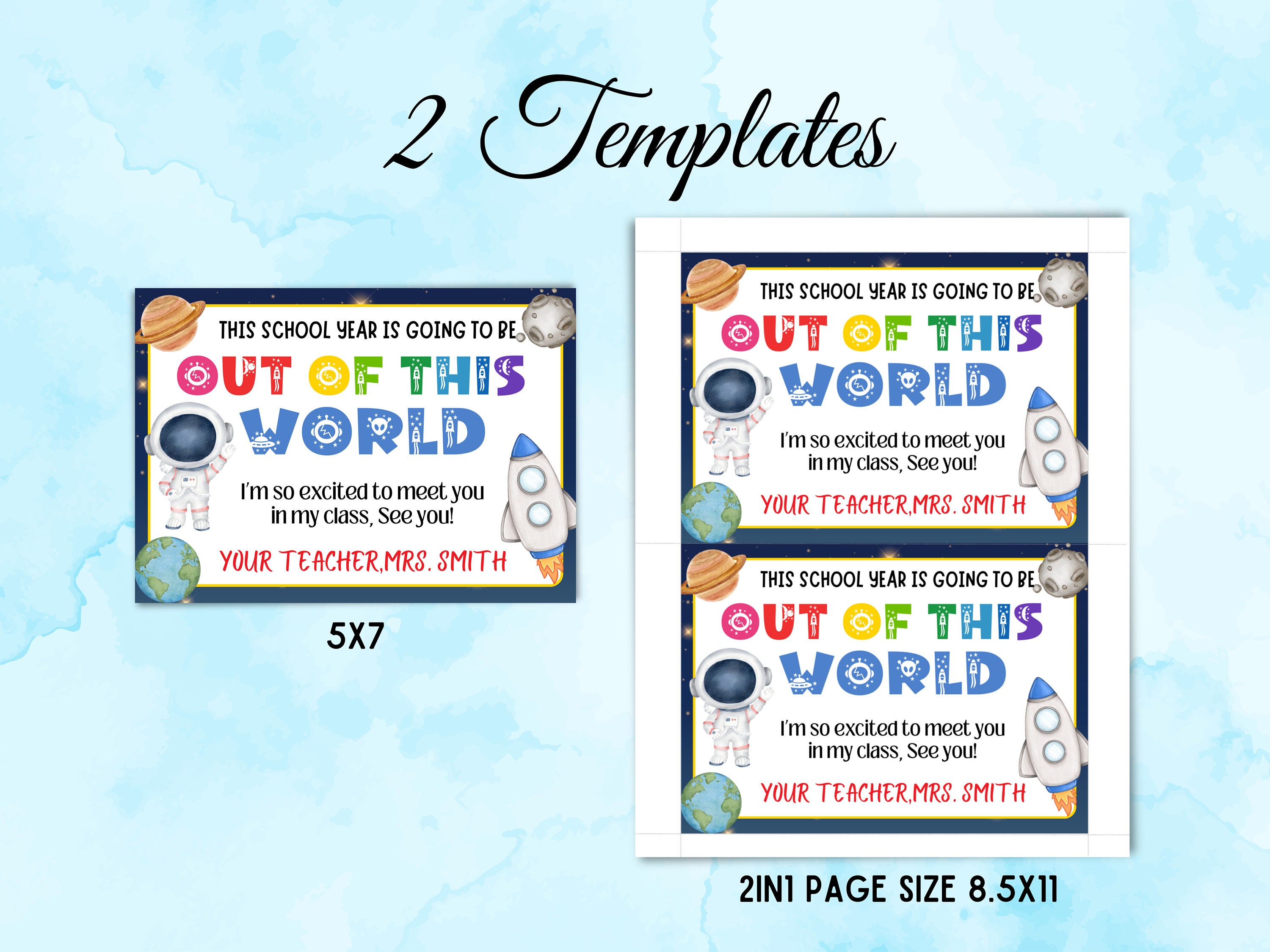 Editable Teacher Welcome Back to School Postcard for Students Cute ...