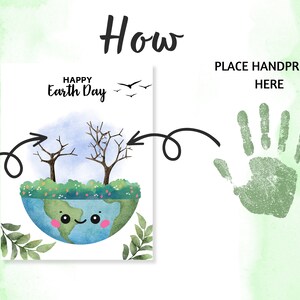 Earth Day Handprint Art Craft Printable Happy Earth Day Gift DIY Craft ...