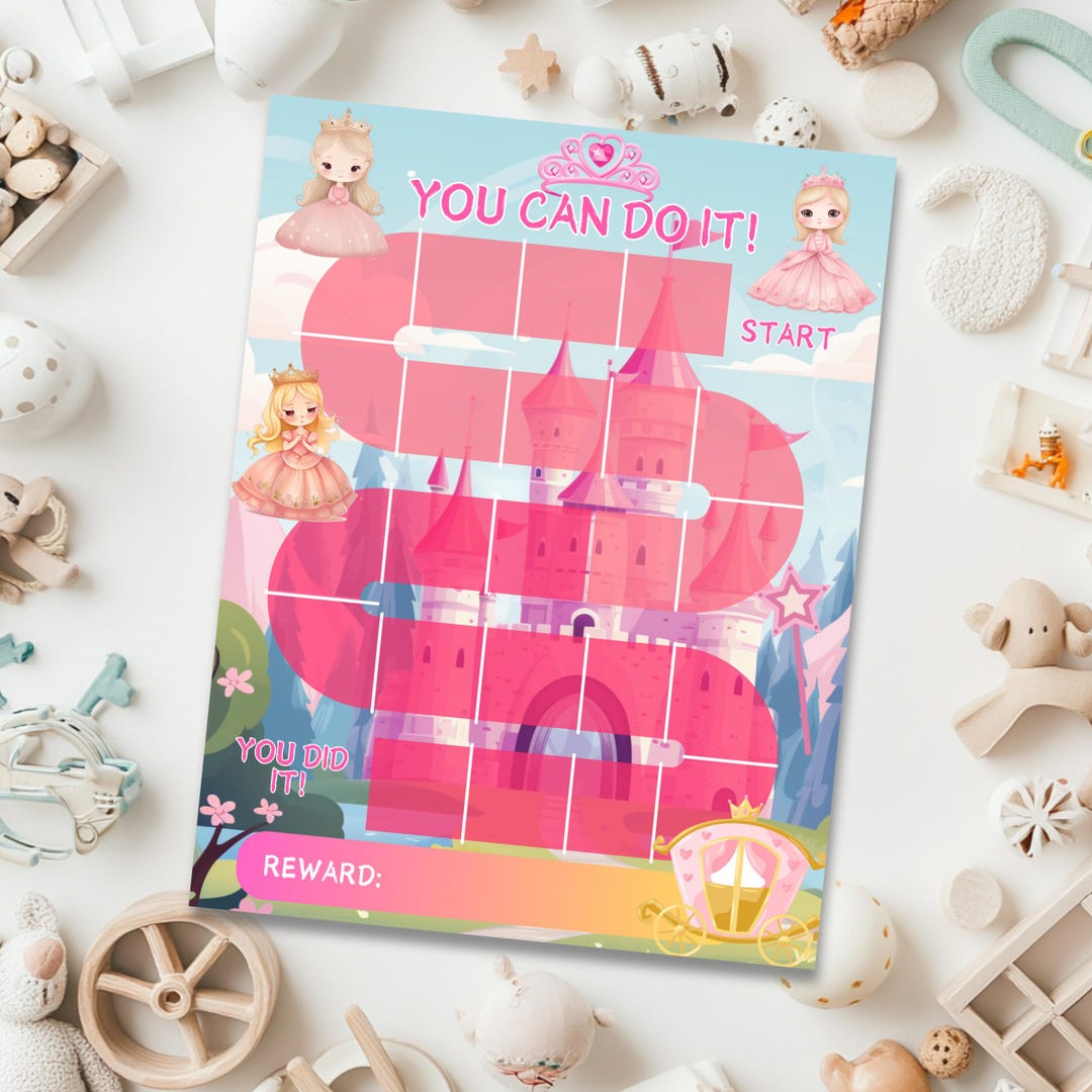 Princess Pink Reward Chart for Kids Printable Princess Behavior Chart ...