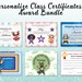 Class Certificate Awards Personalize Printable Graduation Kindergarten ...
