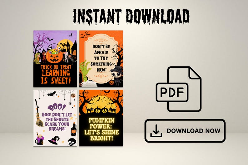 Halloween Funny Posters Room Decor Set 7 Teacher Elementary Puns ...