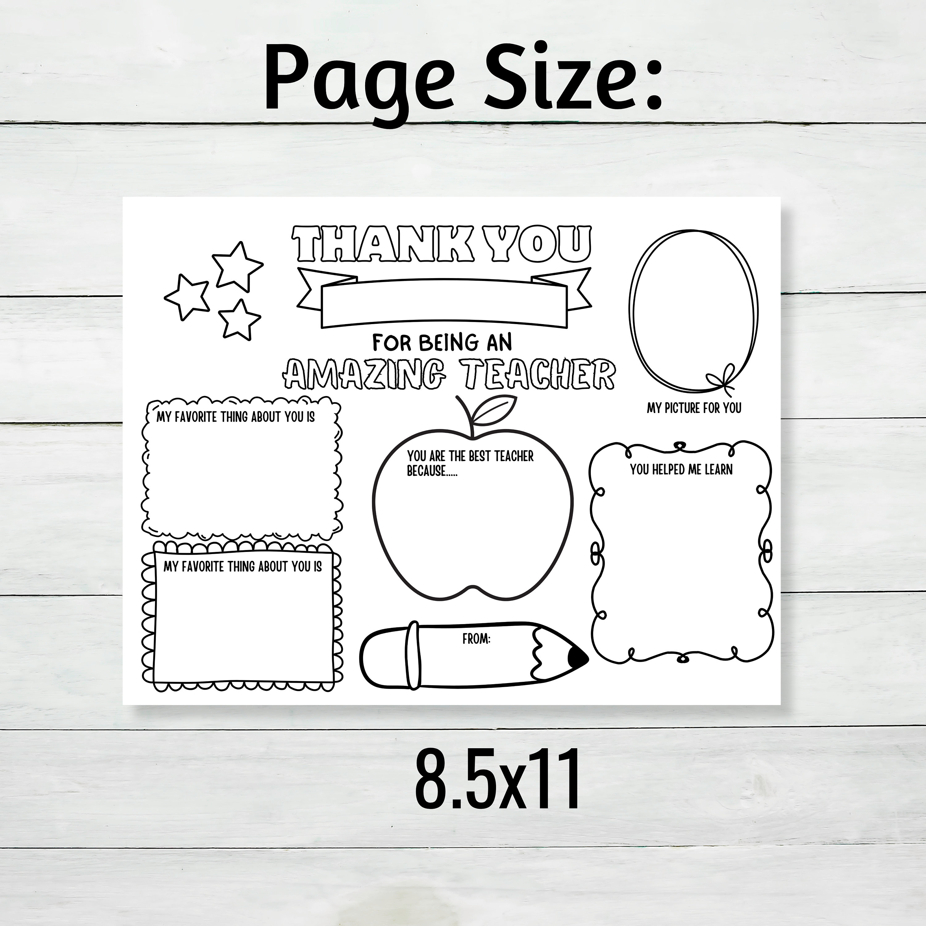 Teacher Appreciation Printable Gift Thank You Teacher Gift Coloring ...