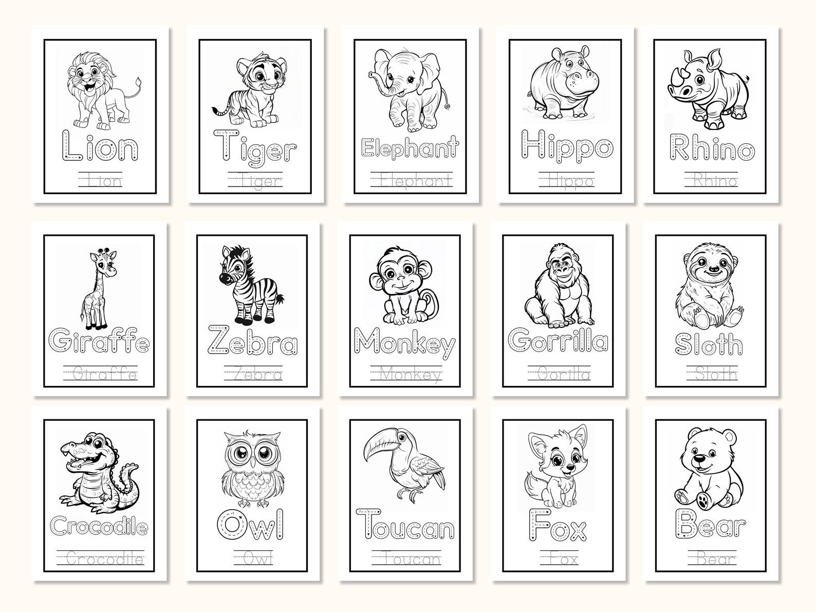 Kids Coloring Pages Printable Coloring Sheets Wild Animal Coloring ...