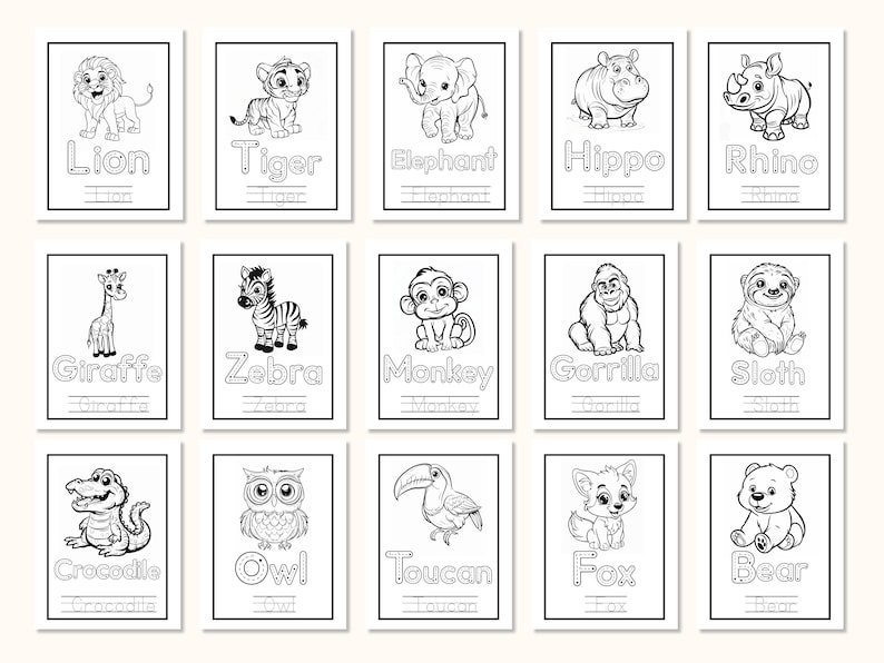 Kids Coloring Pages Printable Coloring Sheets Wild Animal Coloring ...