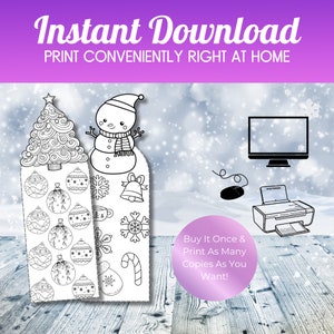 Christmas Coloring Bookmarks for Kids Coloring Pages Classroom ...