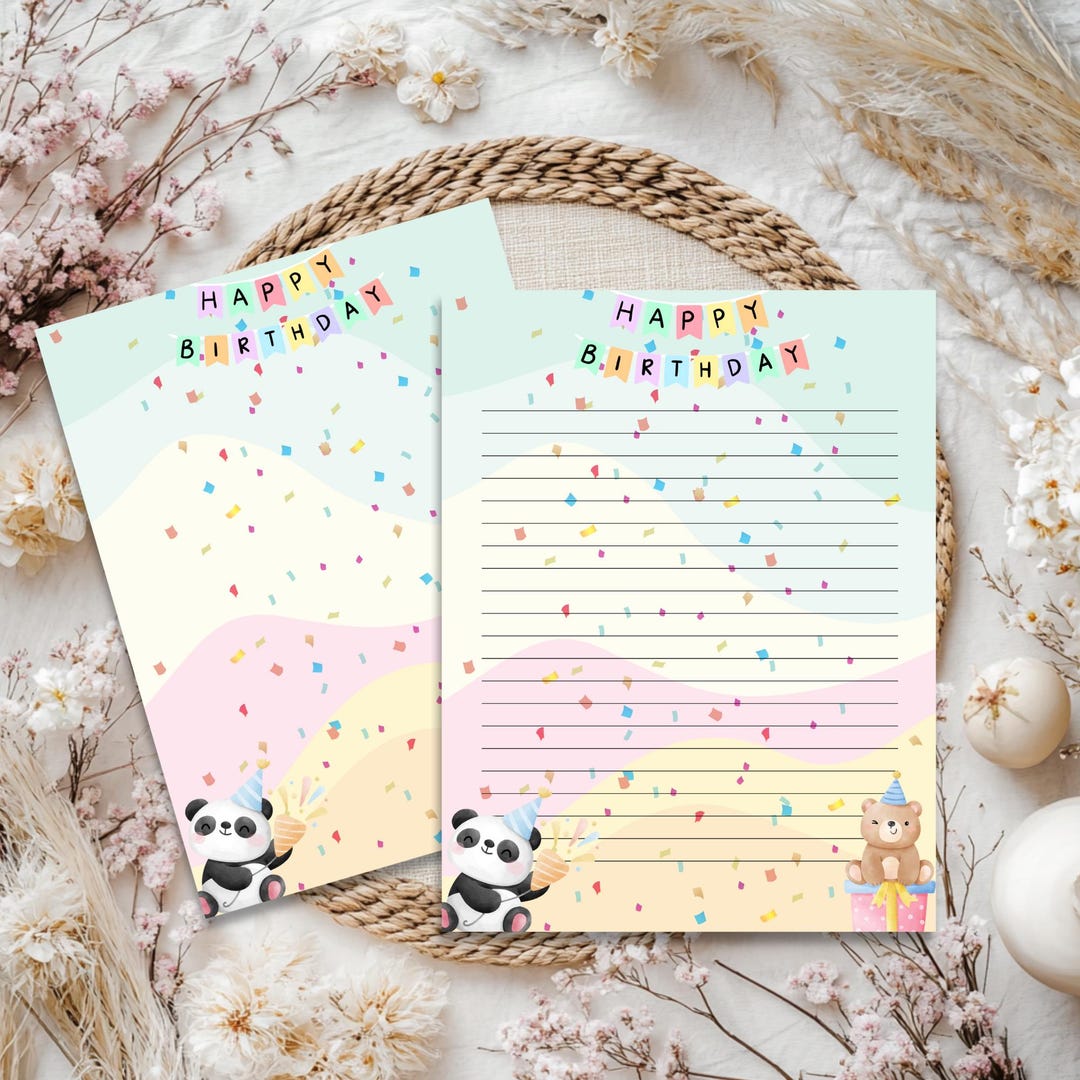 Printable Happy Birthday Stationary, Birthday Stationery, Letter ...