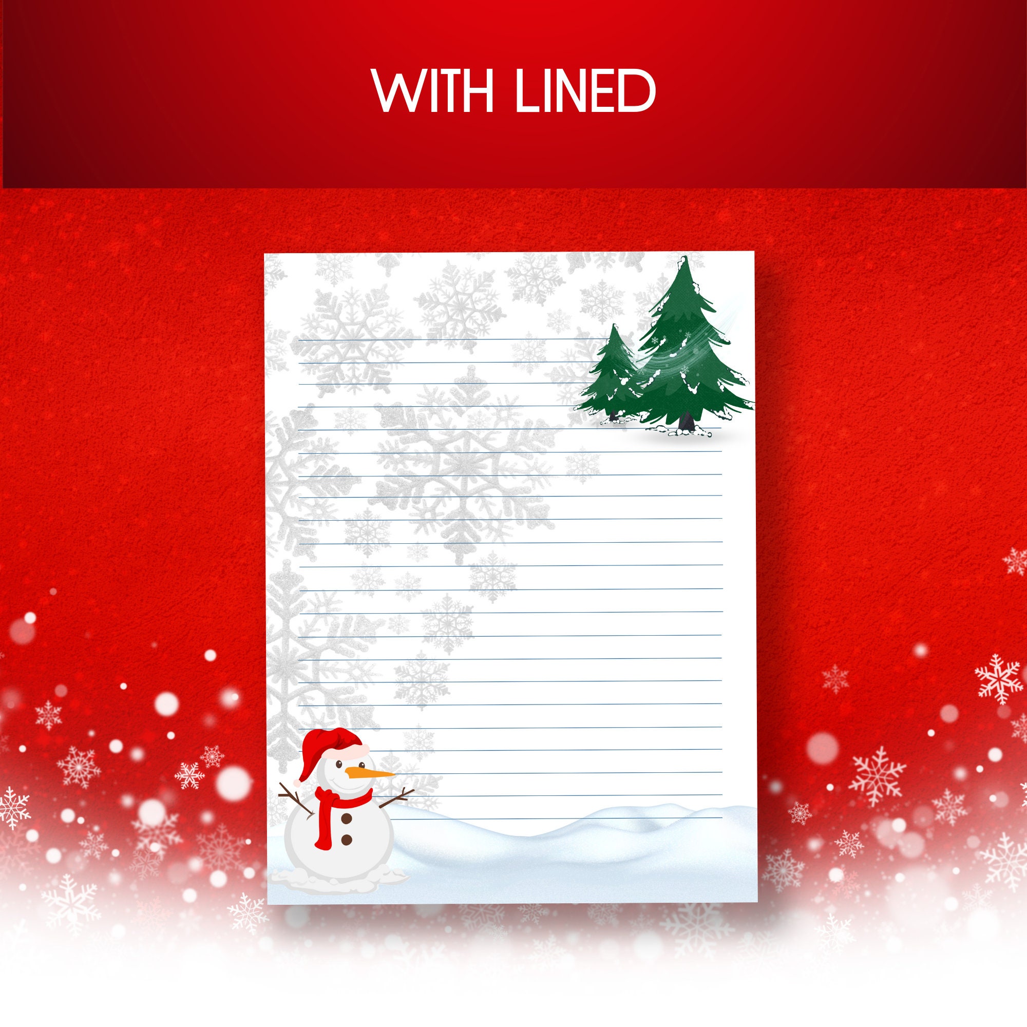Winter Christmas Stationery Printable Holiday Stationery Christmas ...
