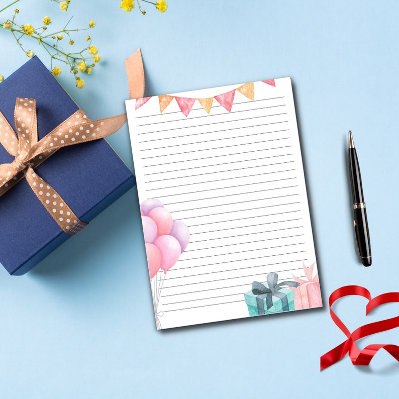 Happy Birthday Stationary Printable Birthday Paper for Him Letter ...