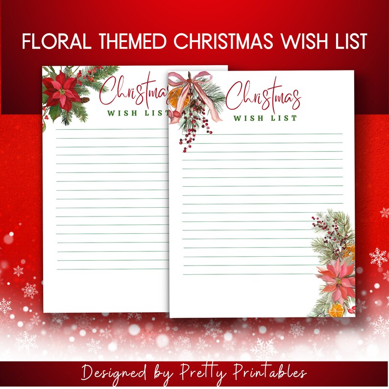 Christmas Wish List Printable, Santa Christmas List, Wish List Notepad ...