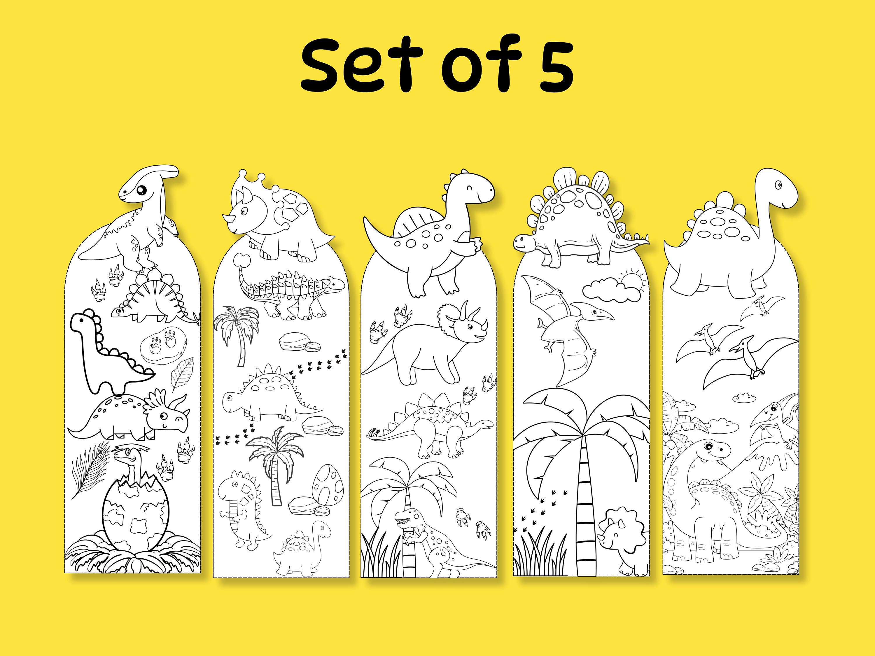 Topper Dinosaur Bookmarks With Coloring Bookmark Printable Dinosaurs ...