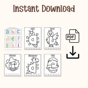 Alphabet Letter Craft 26 Letters Set Tracing Coloring Letters Beginning ...