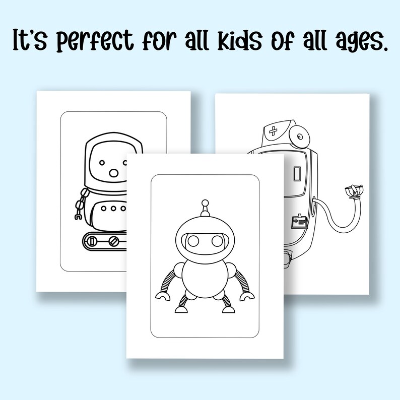Robot Coloring Pages Robot Activity Book Kids Worksheets Printable ...