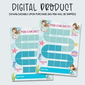 Mermaid Reward Chart for Kids Printable Mermaid Behavior Chart Daily ...
