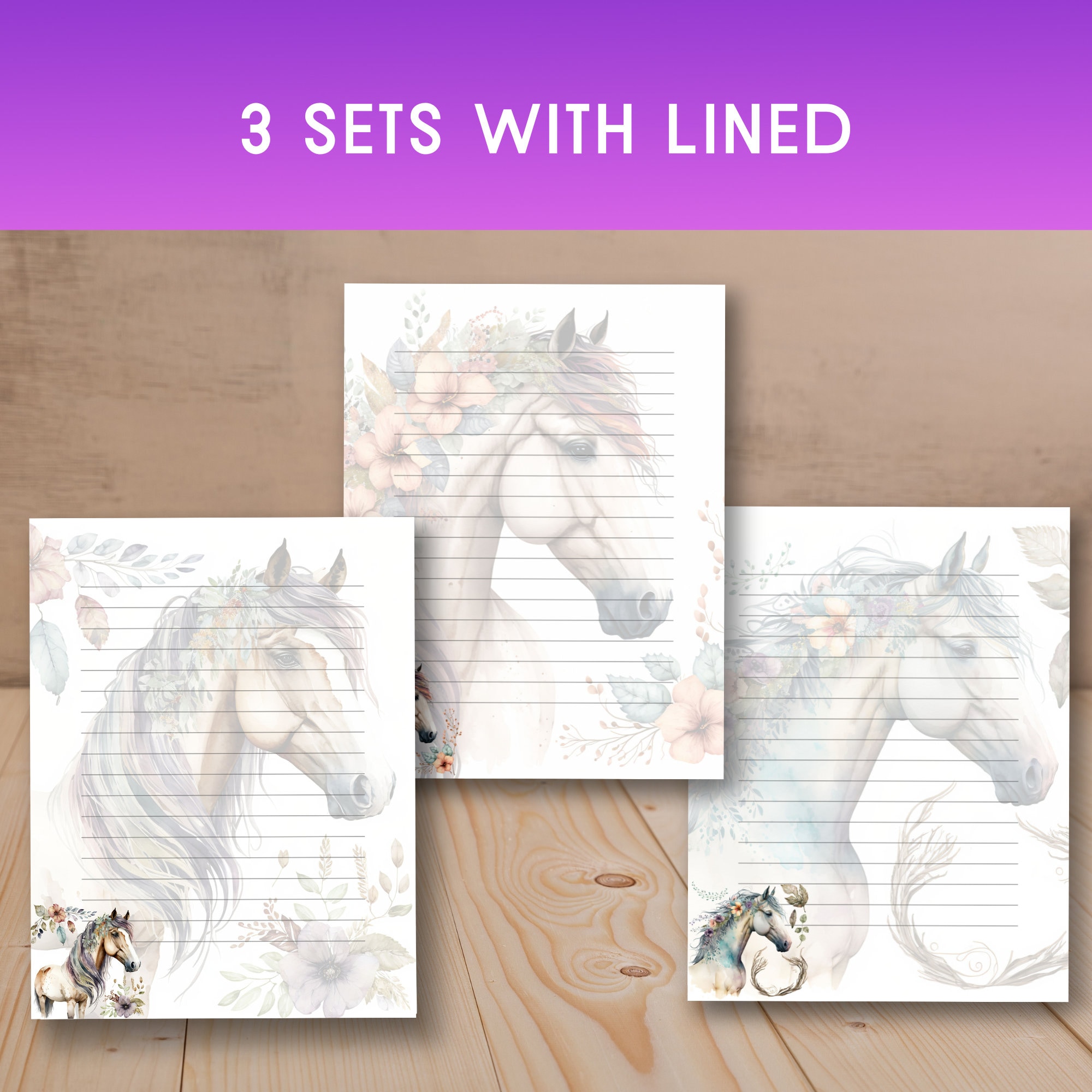Horse Stationary Printable Horse Stationery Animal Stationery Animal ...