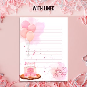 Happy Birthday Stationary Printable Stationery Birthday Paper Letter ...