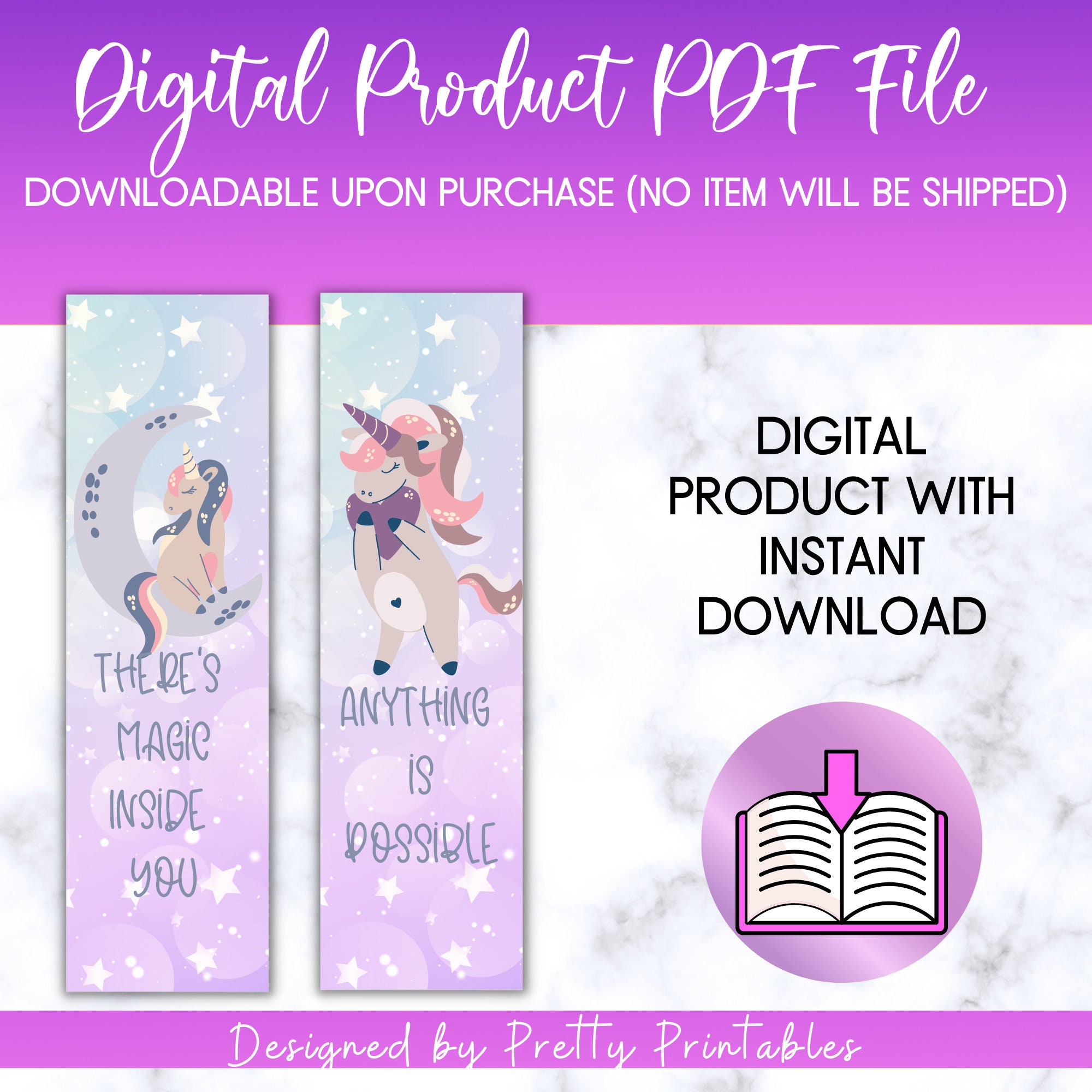 Printable Unicorn Bookmarks Unicorn Gifts Printable Unicorn Unicorn ...