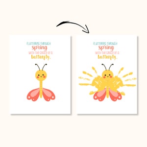 Spring Handprint Craft Art Printable Butterfly With Handprint Wings ...