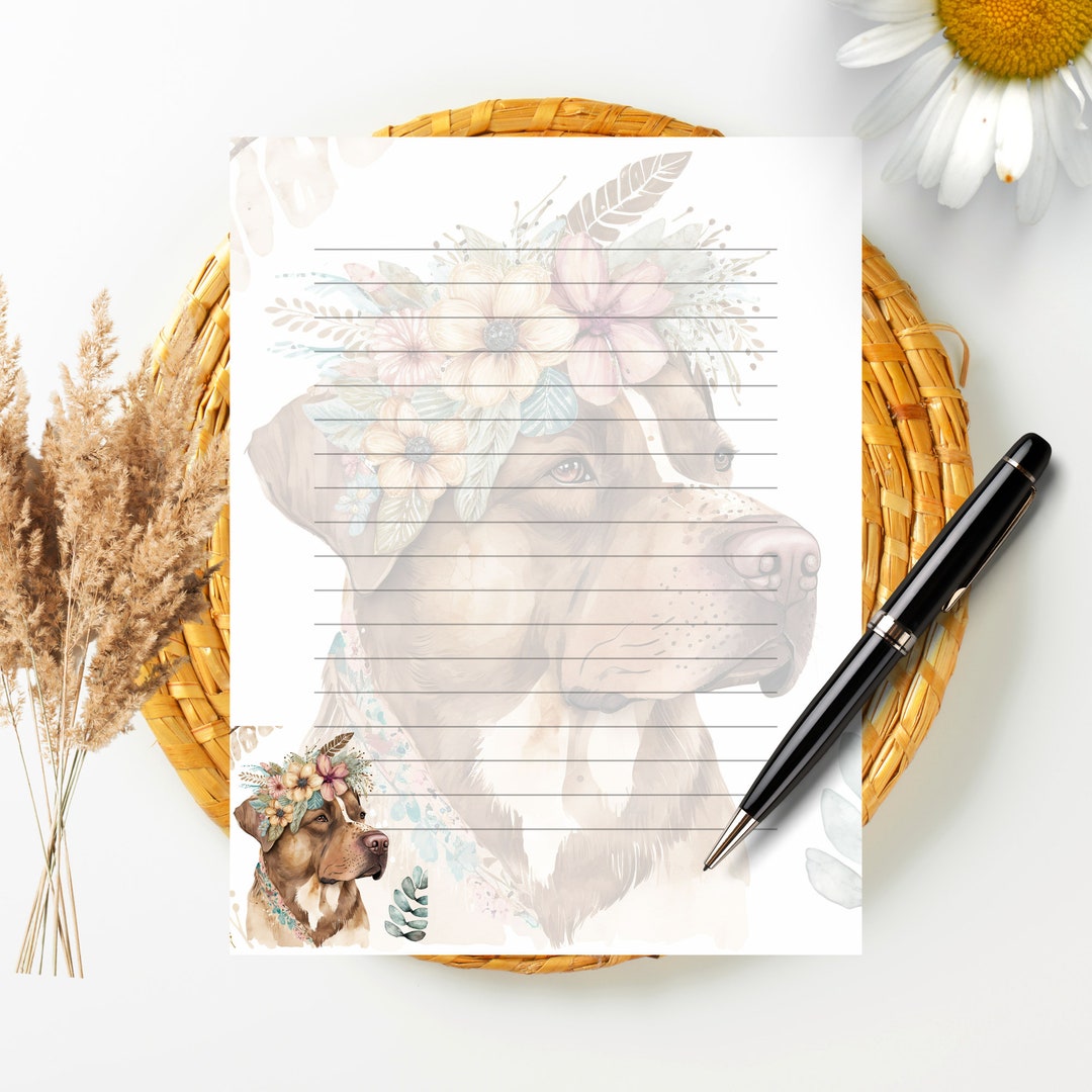 Dog Stationary Printable Dog Stationery Animal Stationery Animal ...