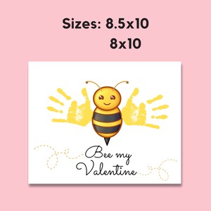 Valentines Day Bee Handprint Craft Printable Valentine Handprint Art ...