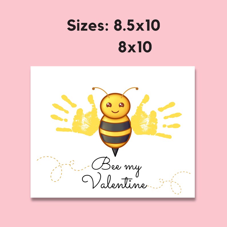 Valentines Day Bee Handprint Craft Printable Valentines Handprint Art ...
