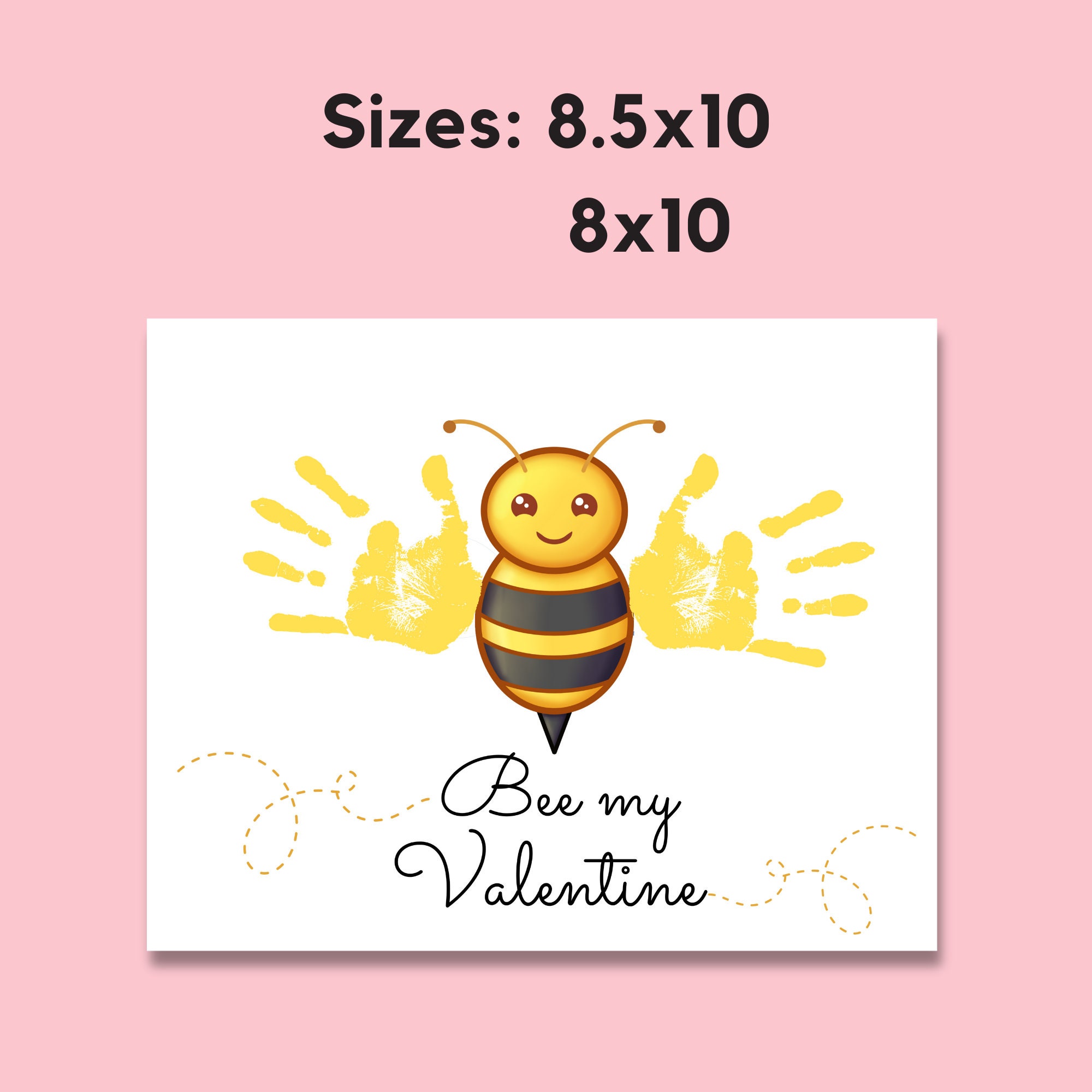 Valentines Day Bee Handprint Craft Printable Valentines Handprint Art ...