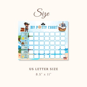Pirate Potty Chart for Boy Toilet Training Chart Kids Potty Chart ...