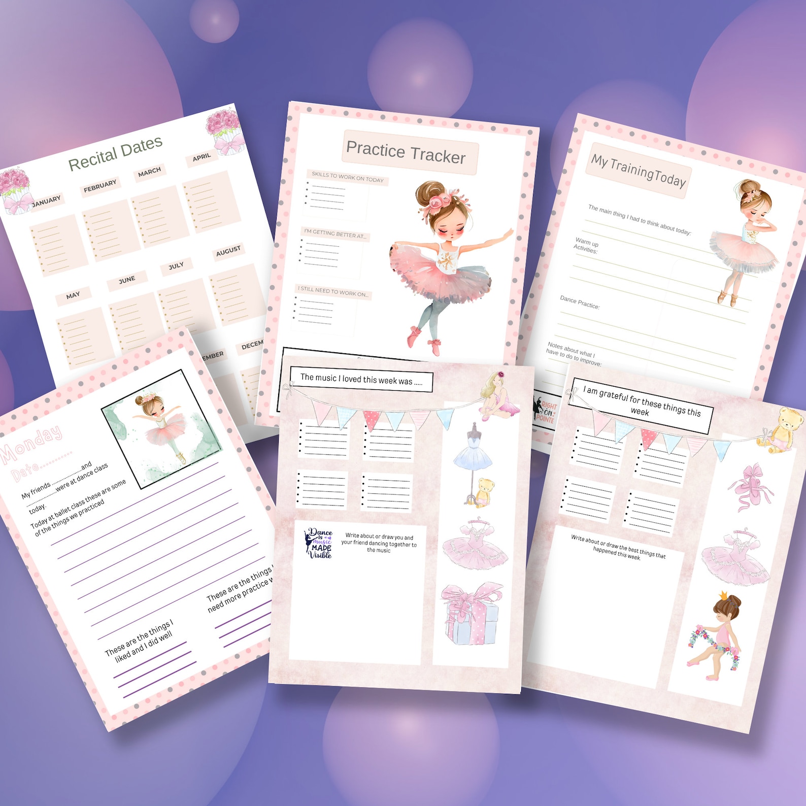 Ballet Journal Dance Journal Ballerina Dancer Printable Gifts for ...