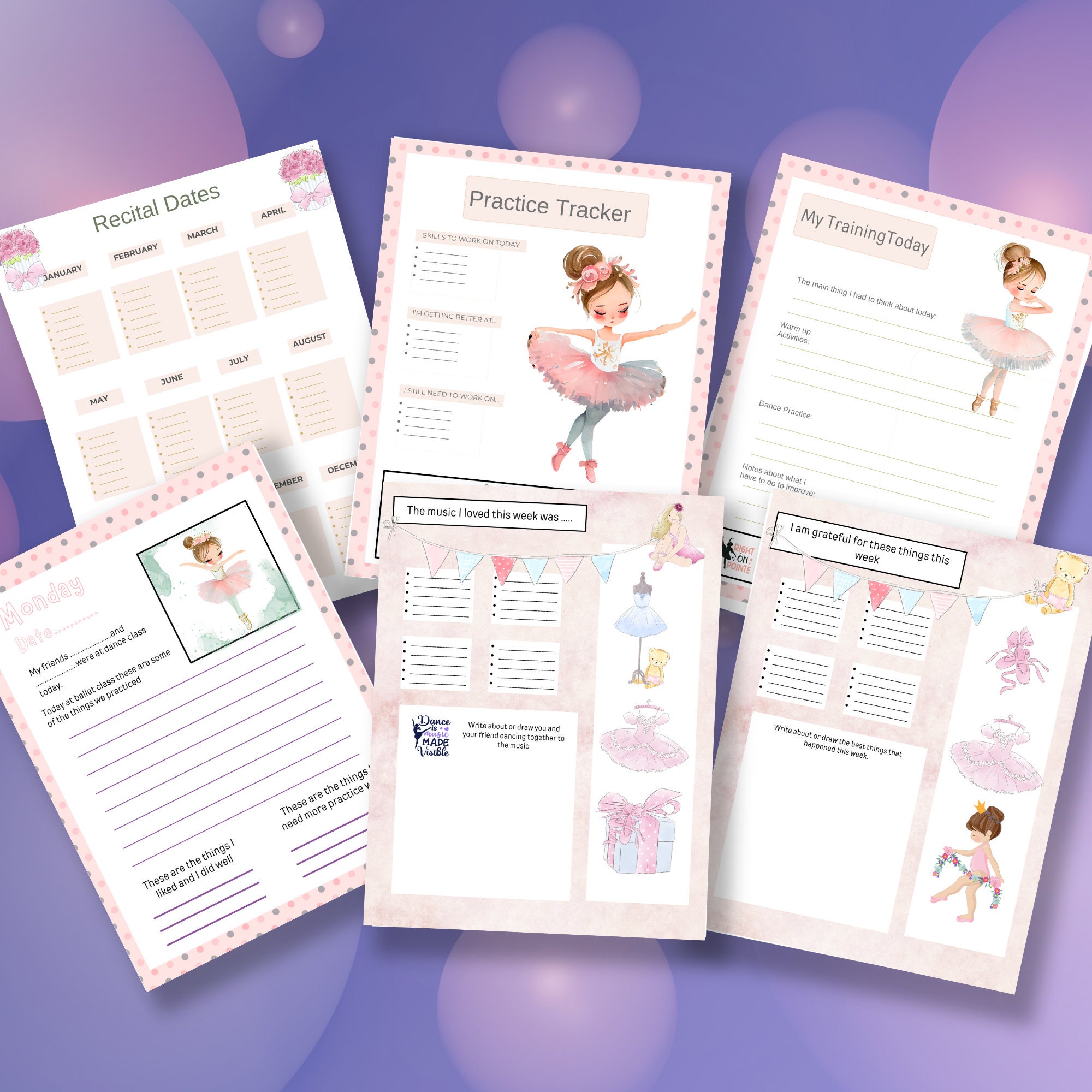 Ballet Journal Dance Journal Ballerina Dancer Printable Gifts for ...