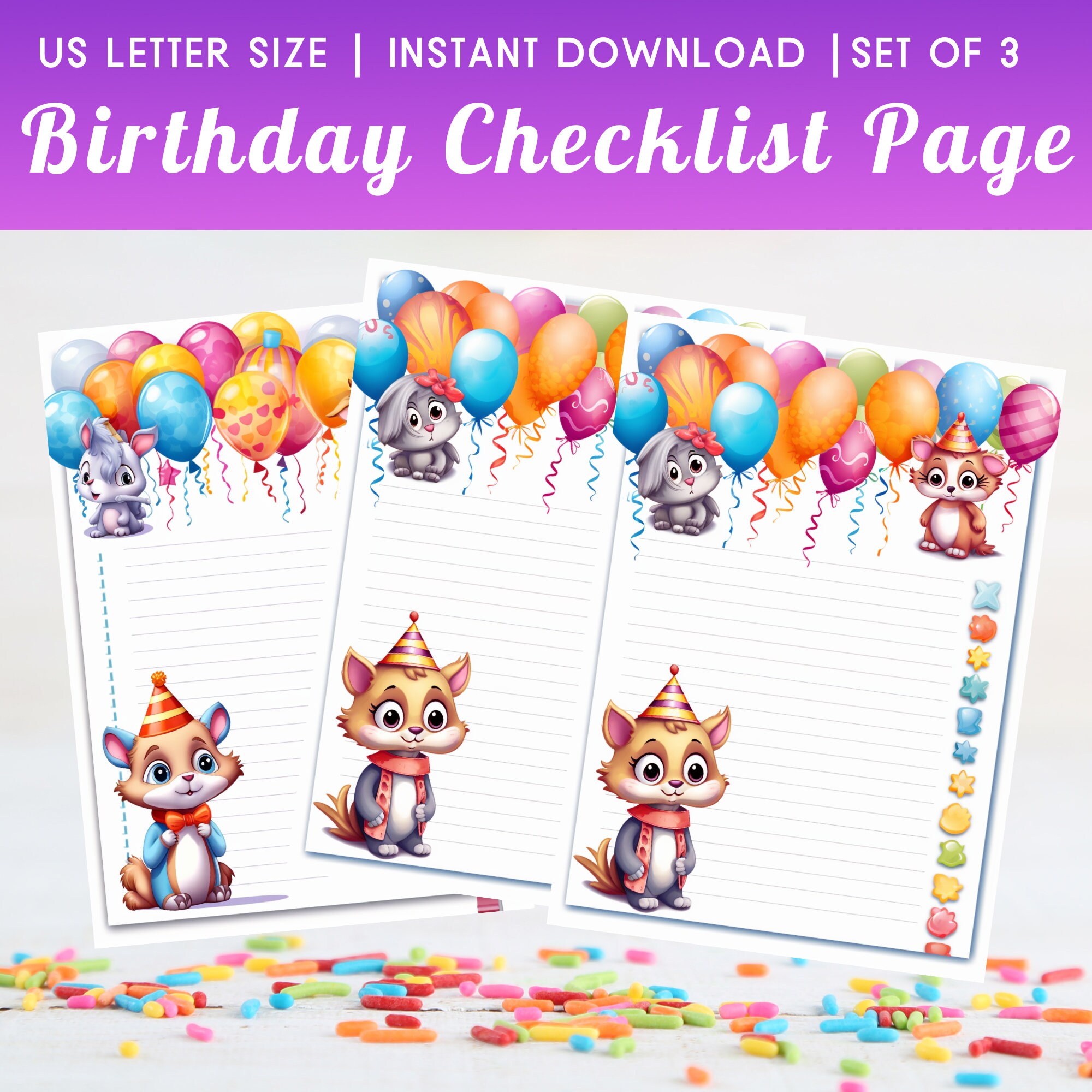 Kids Birthday Checklist Printable to Do List Birthday Party Notes ...