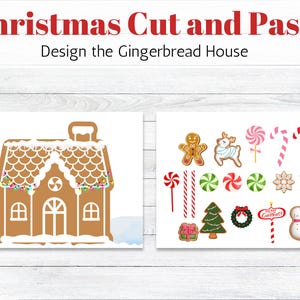 Create a Christmas Gingerbread House Cut and Paste Activity Design the ...