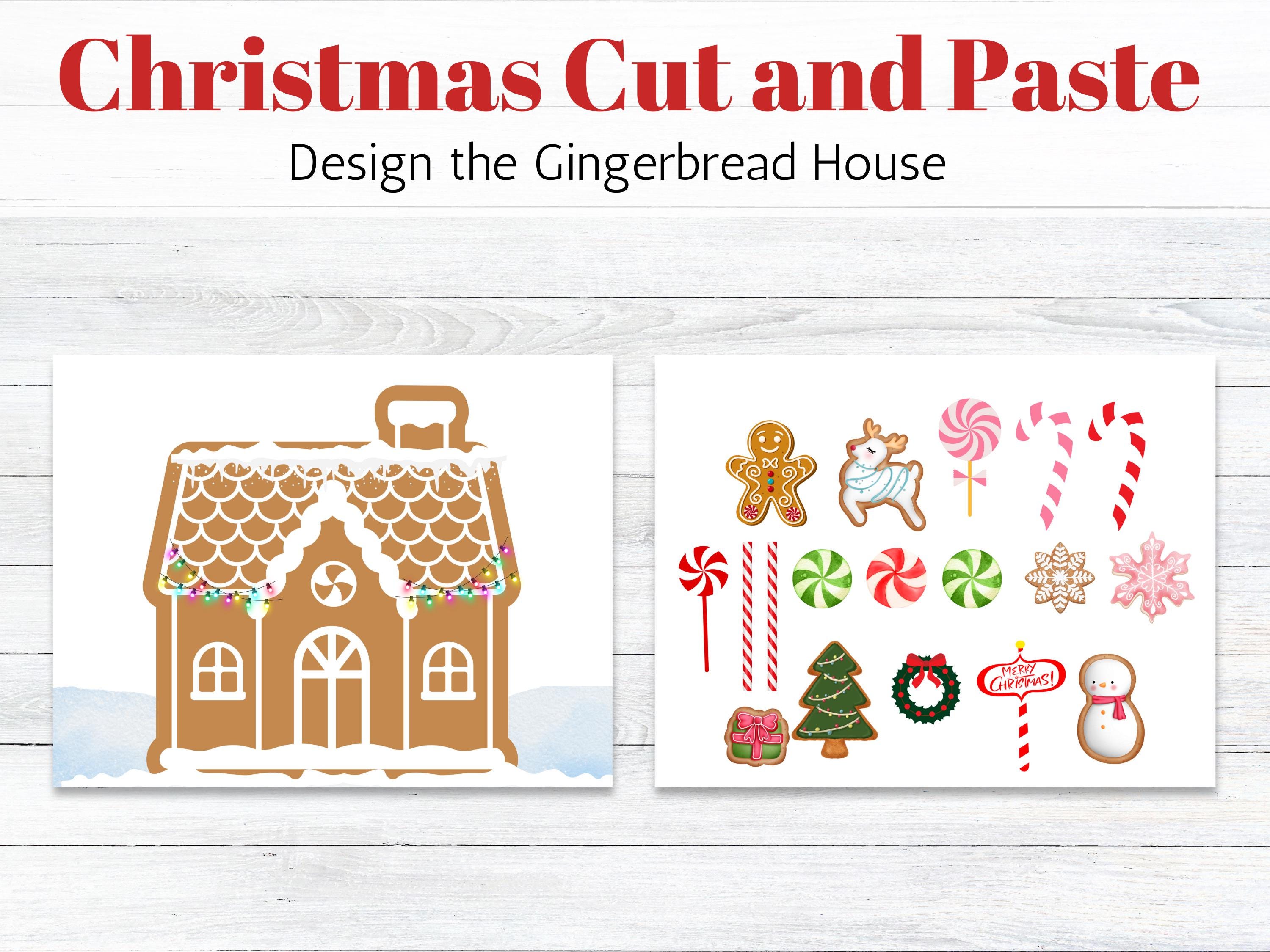 Create a Christmas Gingerbread House Cut and Paste Activity Design the ...