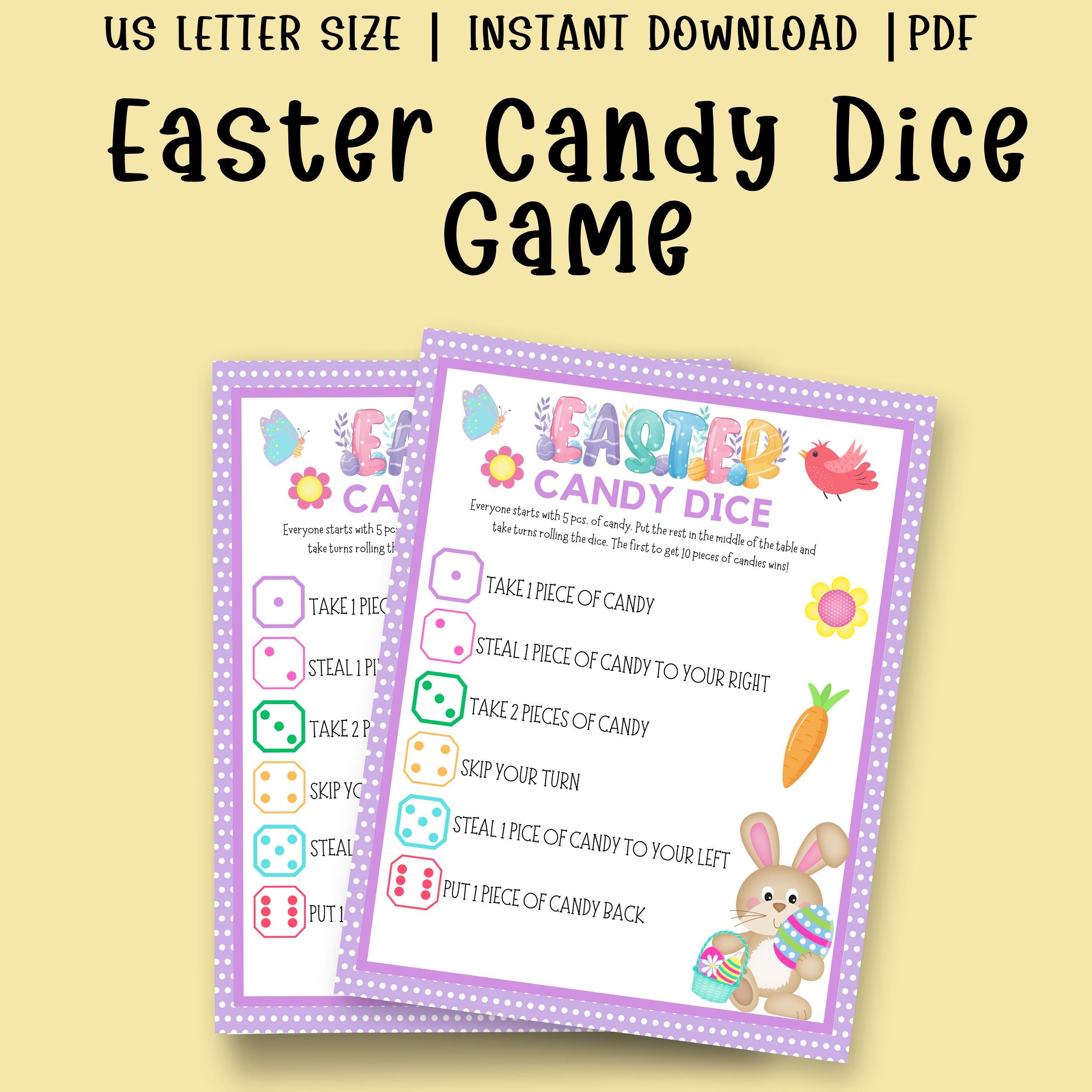 Easter Candy Dice Game Easter Egg Exchange Dice Game Printable Easter ...