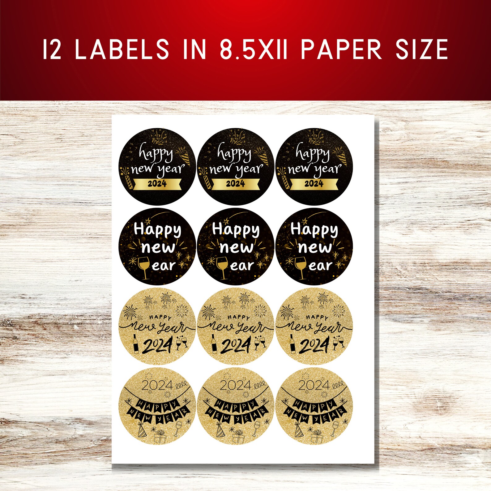 Happy New Year 2024 Cupcake Topper Printable New Year Gift - Etsy