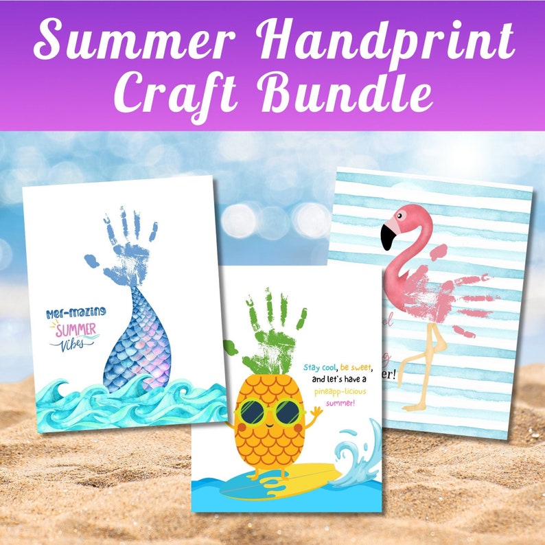 Summer Handprint Craft Bundle Summer Handprint Art for Toddler Summer ...