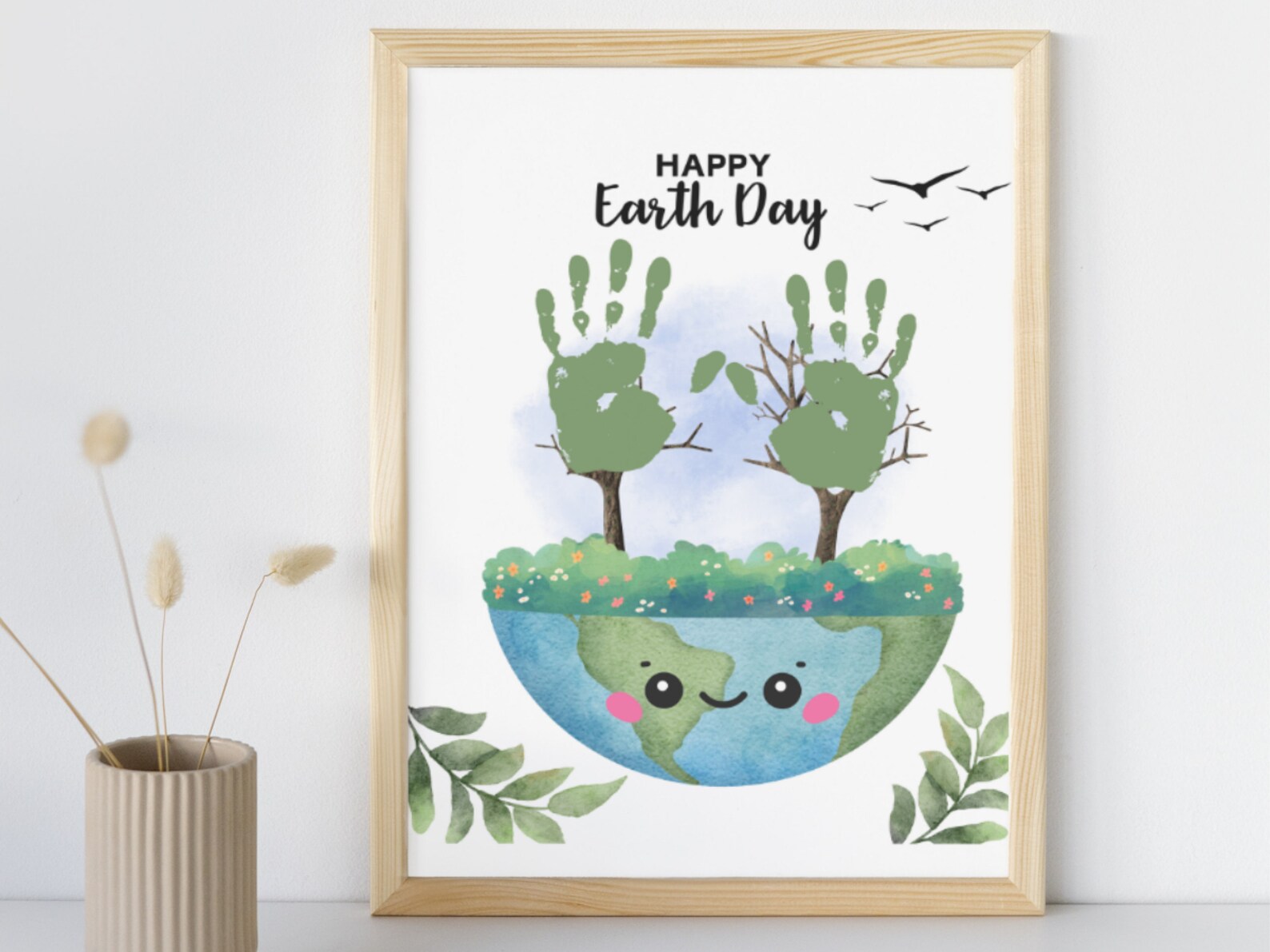 Earth Day Handprint Art Craft Printable Happy Earth Day Gift DIY Craft ...