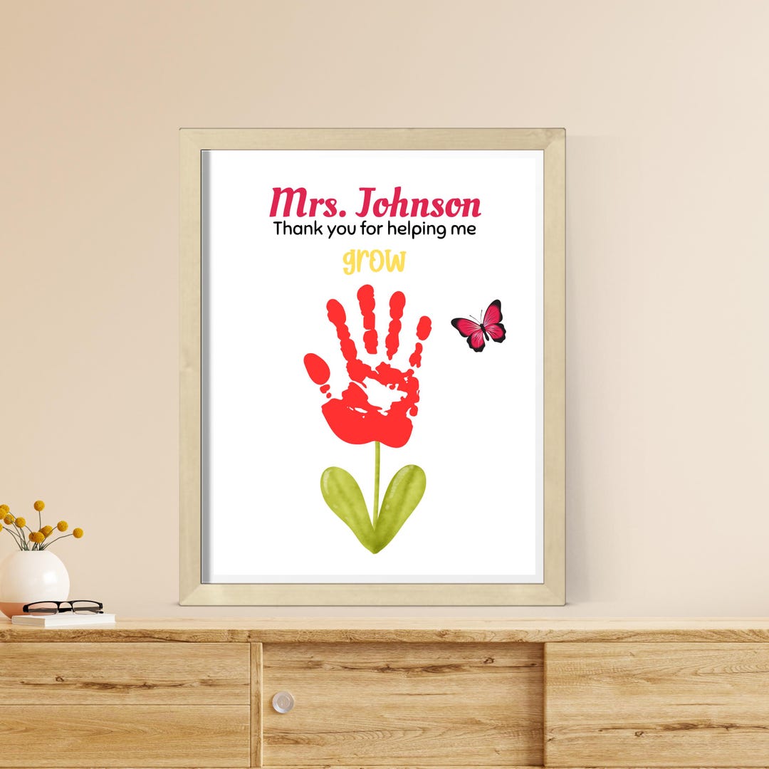 Custom Teacher Appreciation Handprint Craft Flower Pun End of Year Gift ...